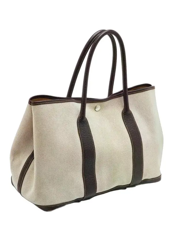 Hermès 2004 Garden Party Leather-trim Tote Bag - Neutrals