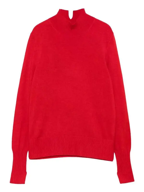 Pinko High-neck Logo Patch Sweater - Red