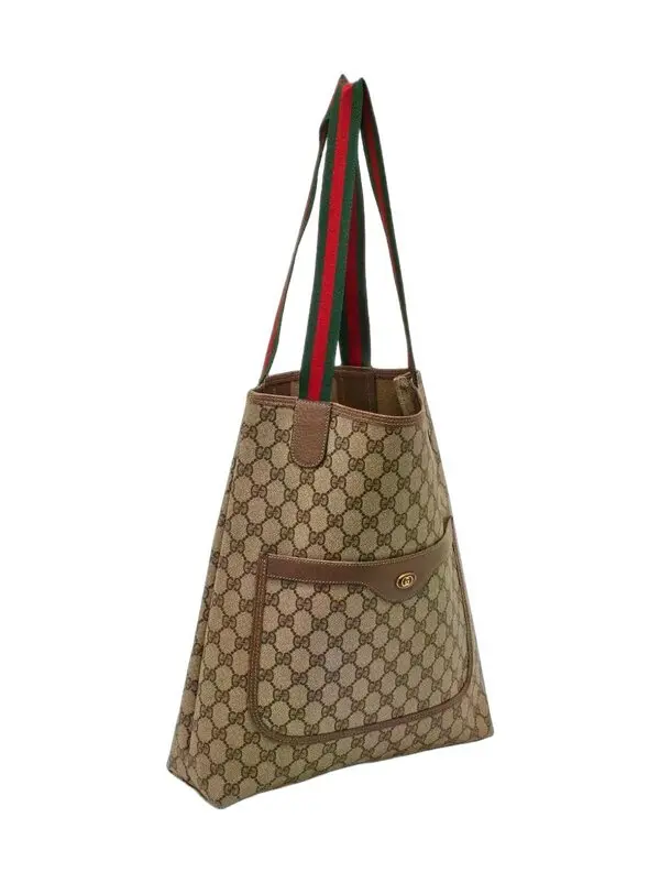 Gucci Gg Supreme Web Sherry Line Shoulder Bag - Neutrals