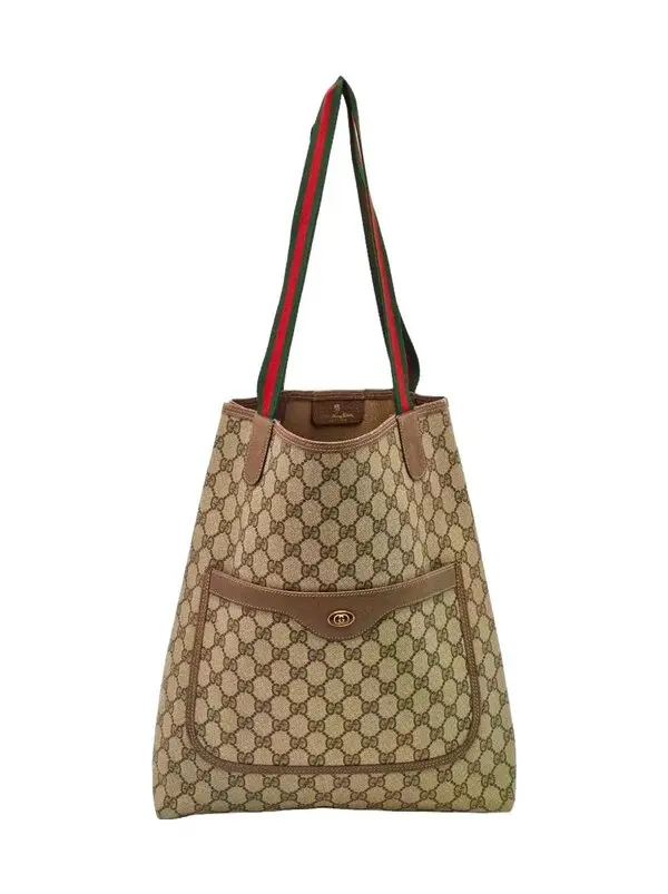Gucci Gg Supreme Web Sherry Line Shoulder Bag - Neutrals