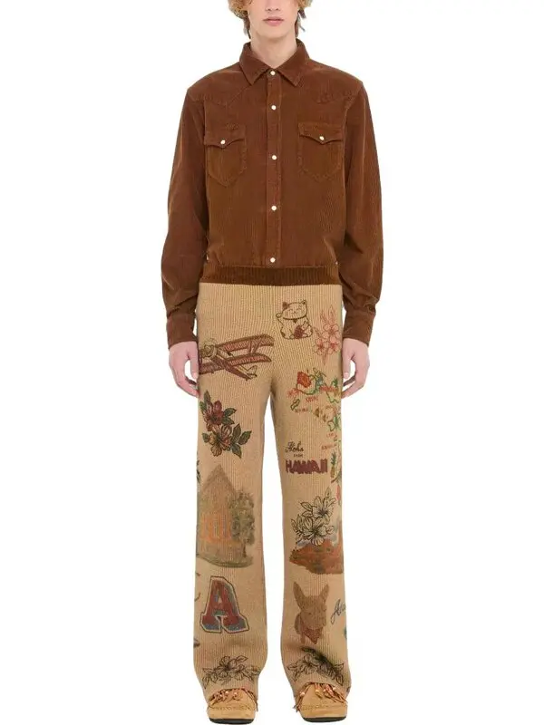 Alanui The Decade Graphic-print Trousers - Neutrals