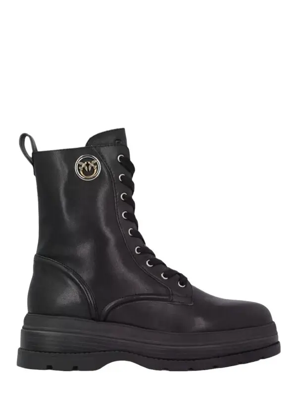 Pinko Love Birds Lace-up Boots - Black