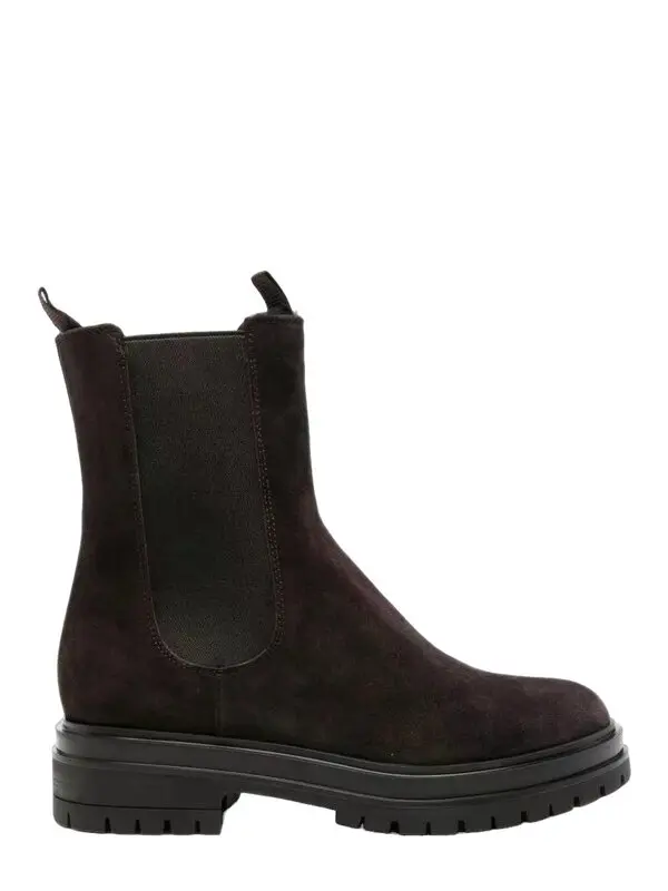 GIANVITO ROSSI Suede Lug Sole Chelsea Boots - Brown