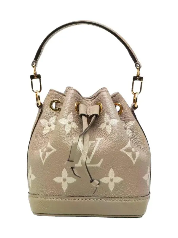 LOUIS VUITTON Bicolor Monogram Empreinte Nano Noe Bucket Bag - Brown
