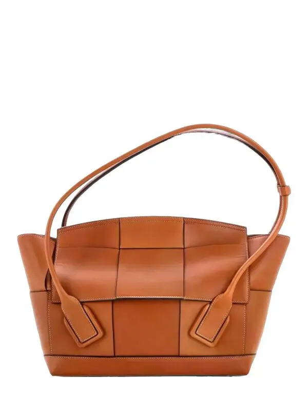 Bottega Veneta Arco Maxi Intrecciato Leather Shoulder Bag - Brown