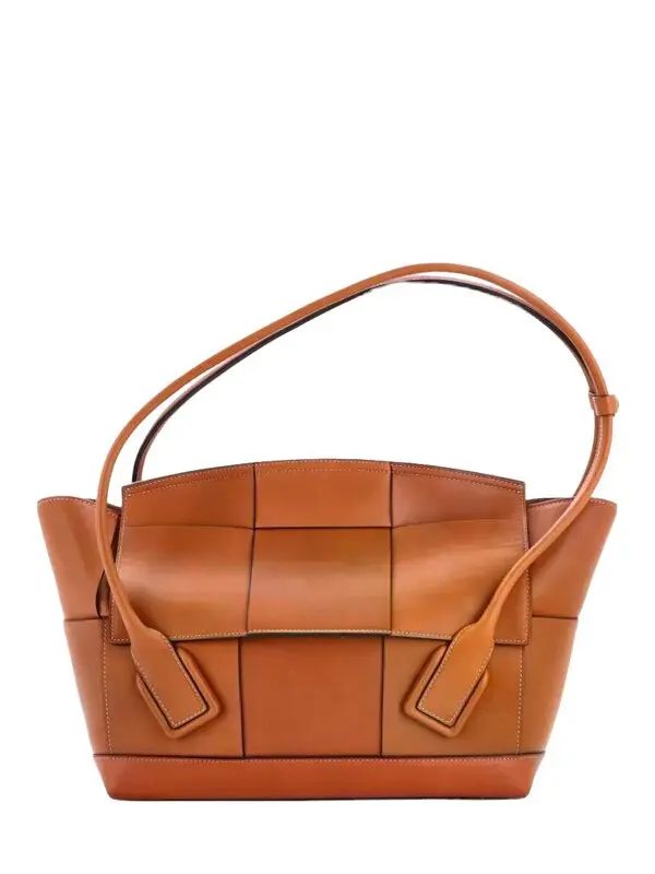 Bottega Veneta Arco Maxi Intrecciato Leather Shoulder Bag - Brown