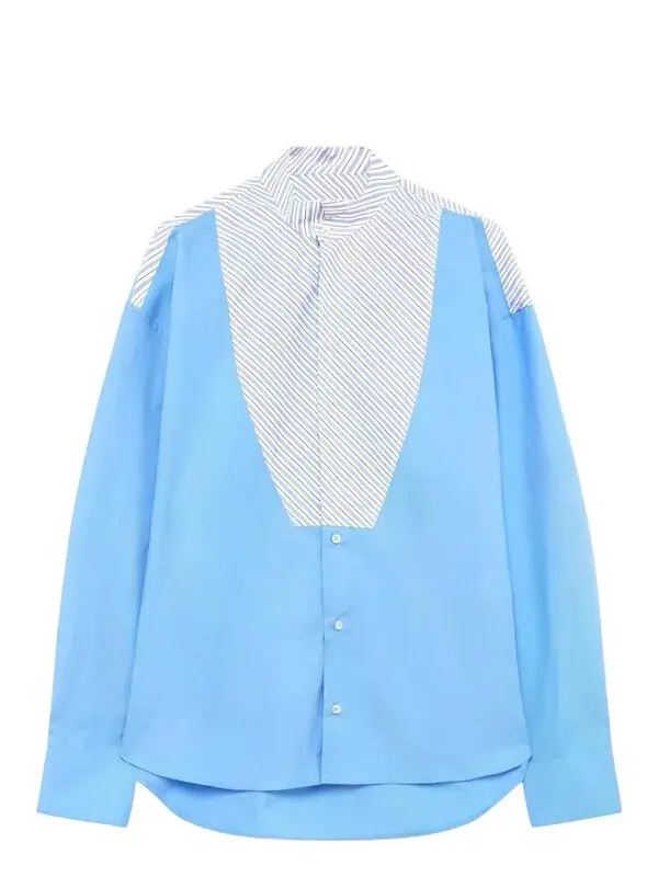 MSGM Paneled Cotton Shirt - Blue