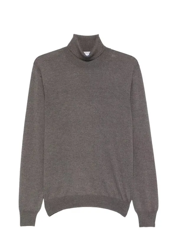 GRAN SASSO Roll Neck Fine Knit Wool Sweater - Grey