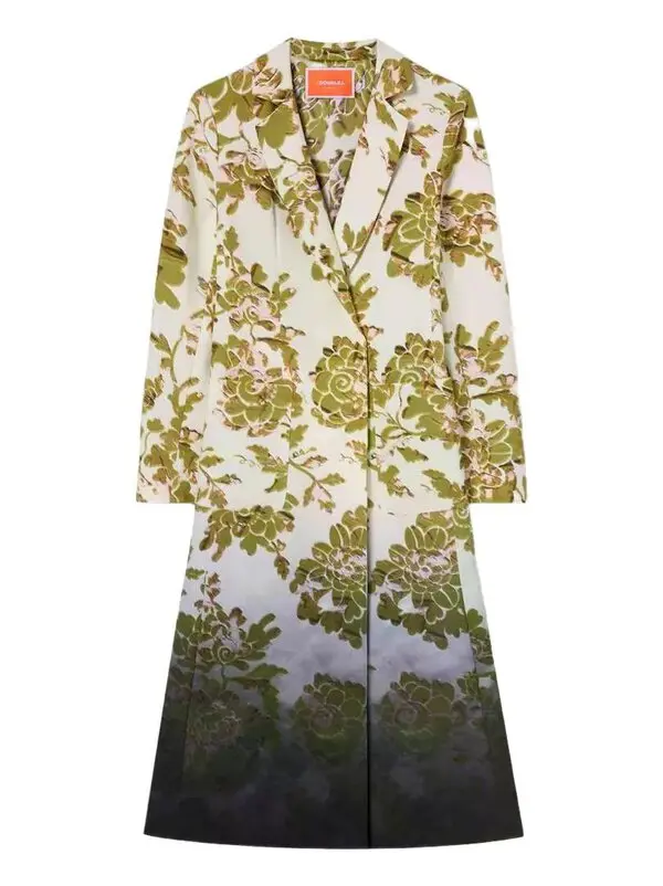 La DoubleJ Long-sleeve Floral-print Coat - Neutrals