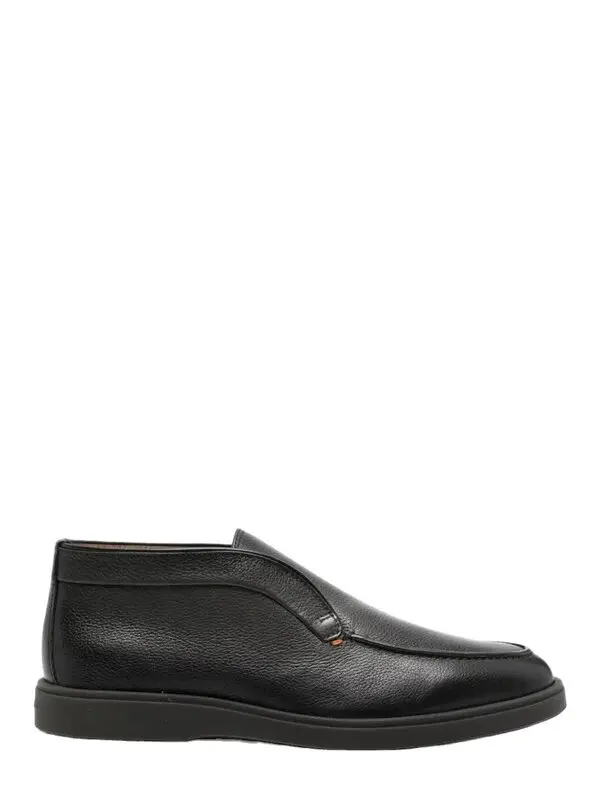 Santoni Detriot Leather Loafers - Black