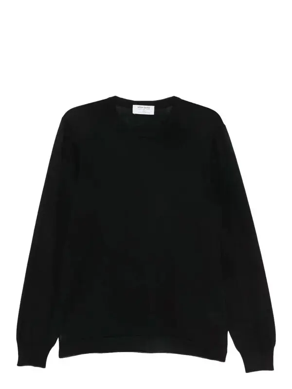 GRAN SASSO Crew Neck Fine Knit Sweater - Black
