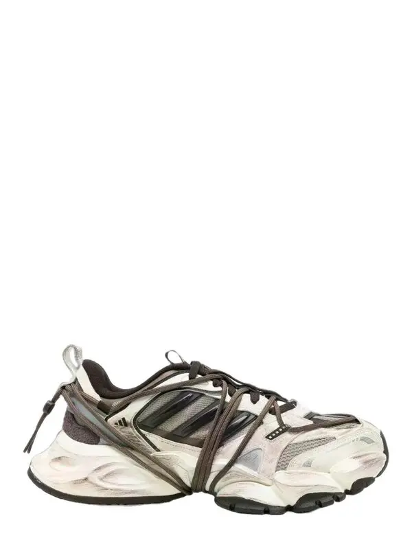 Adidas Xlg Runner Deluxe 2.0 Distressed Panelled Sneakers - Neutrals