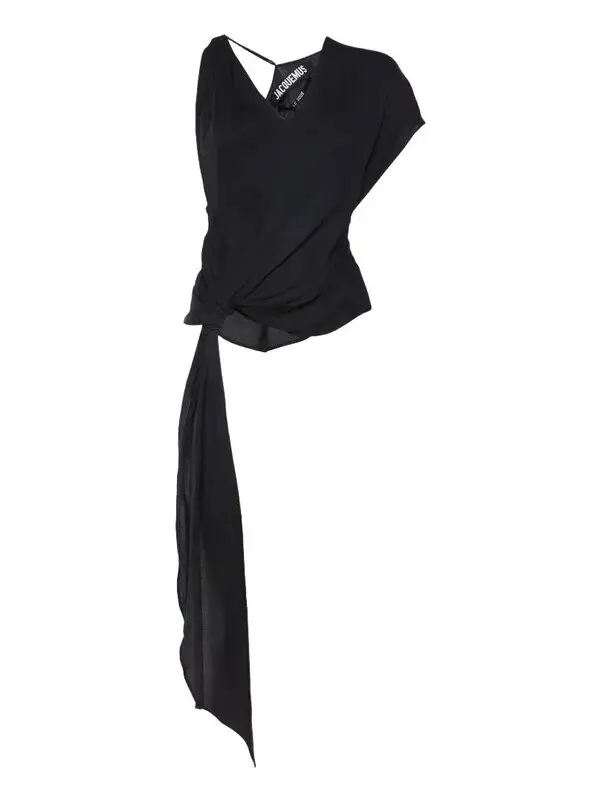Jacquemus Le Souk Draped Asymmetric Top - Grey
