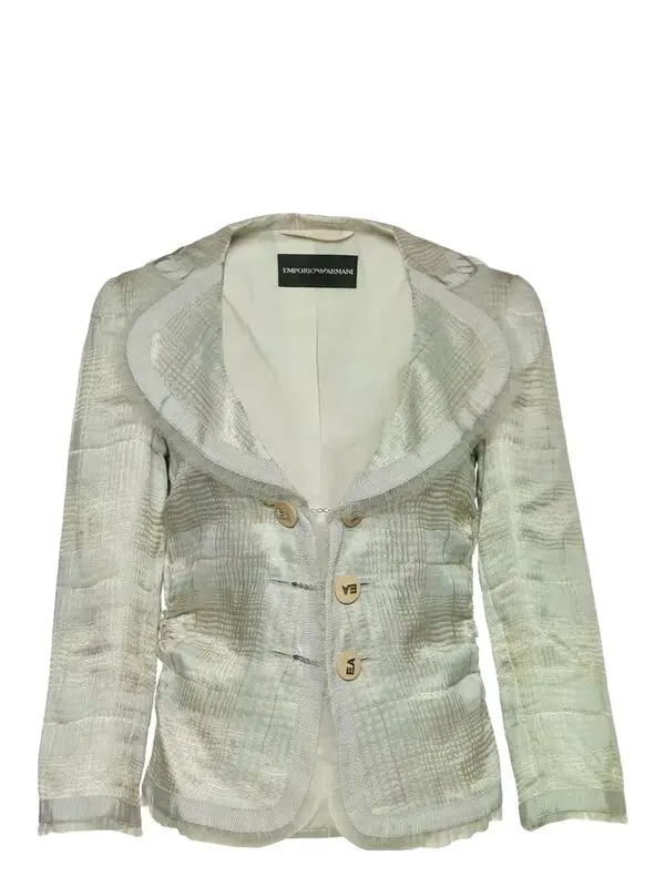 Emporio Armani Checked Pattern Blazer - Grey