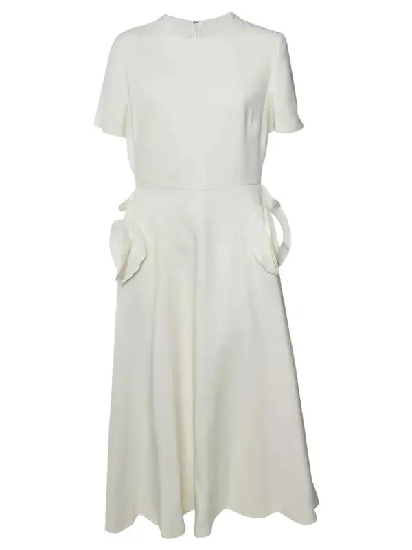 Valentino Garavani Cream Rose Appliqué Midi Dress - Neutrals