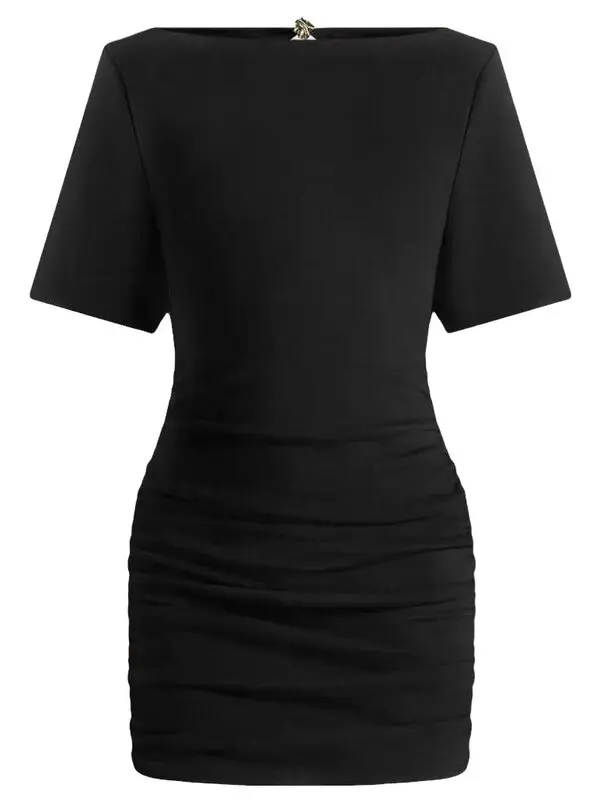 Manière De Voir Ruched Open-back Mini Dress - Black