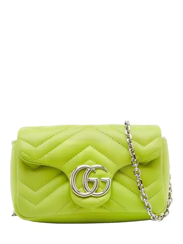 Gucci Gg Marmont Matelassé Shoulder Bag - Green