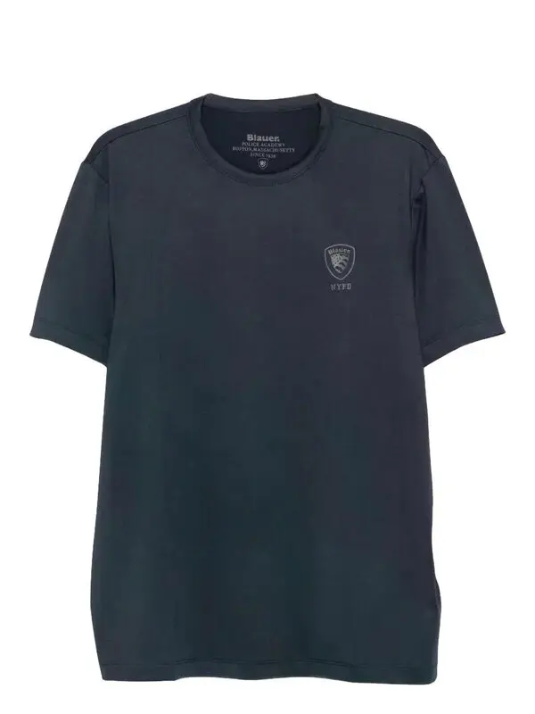 BLAUER. Logo-print Crew-neck T-shirt - Blue