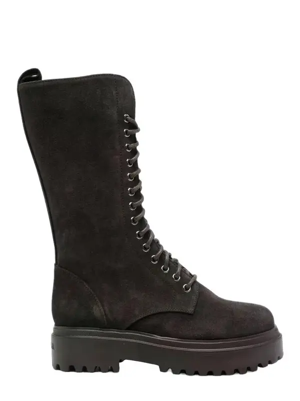 LE SILLA Lace-up Suede Ankle Boots - Brown
