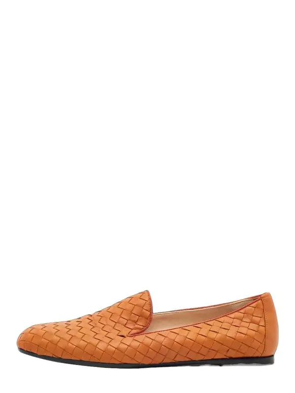 Bottega Veneta Woven Leather Loafers - Orange