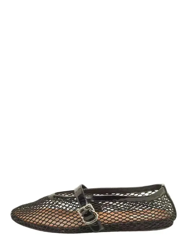 Alaïa Fishnet Buckle Ballet Flats - Black