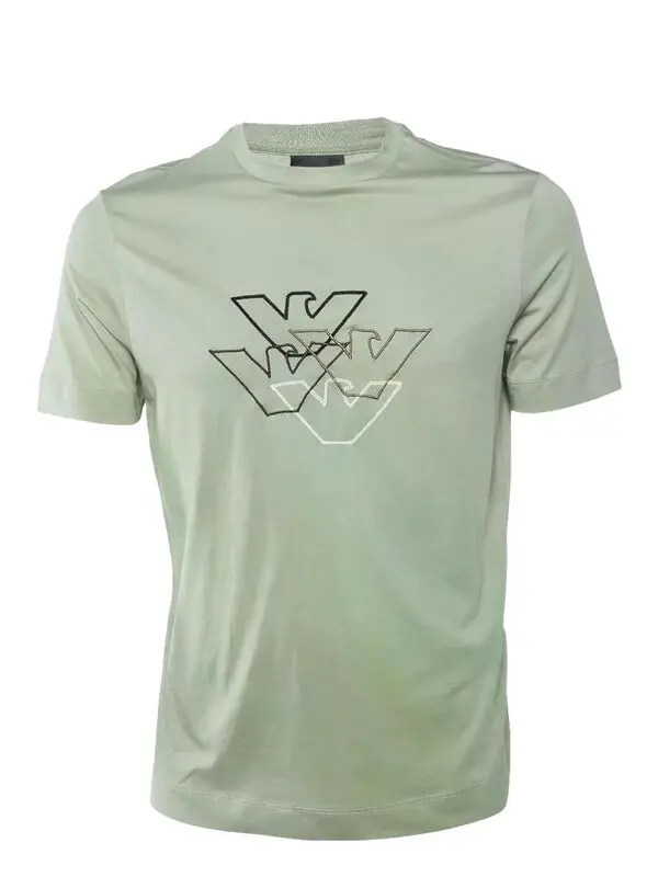 Emporio Armani Eagle Embroidered T-shirt - Green