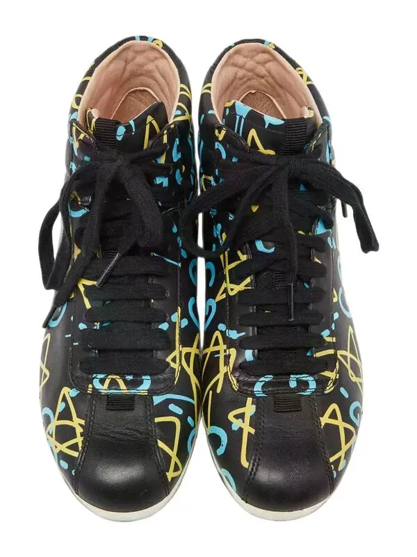 Gucci Ghost Graffiti-print Sneakers - Black