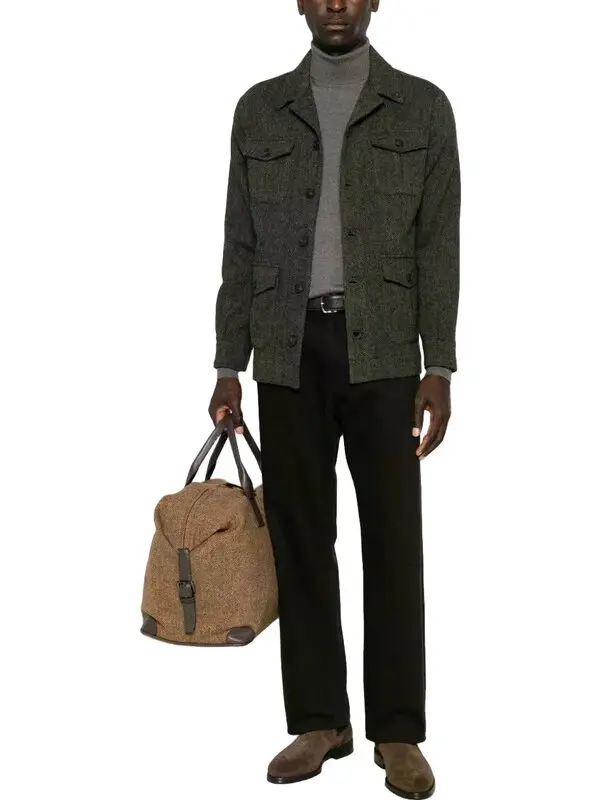 GRAN SASSO Herringbone-weave Wool Jacket - Green