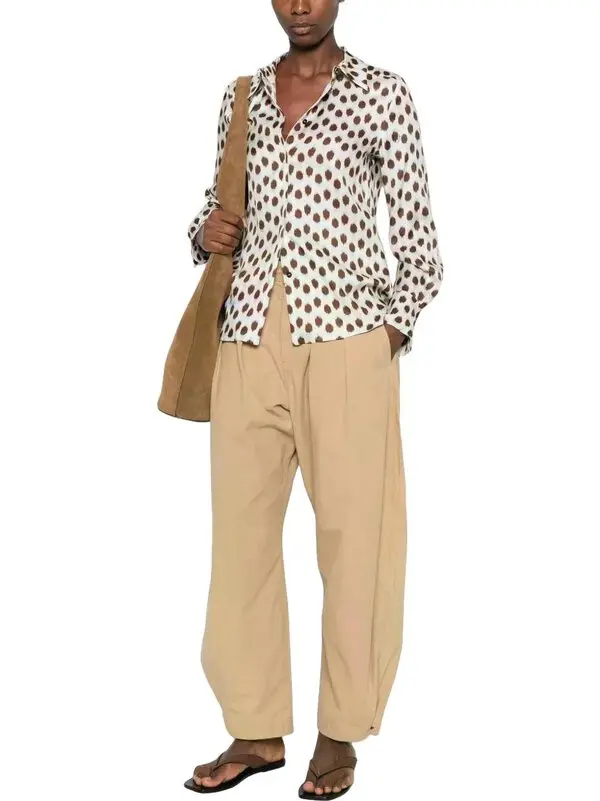 I BLUES Abstract Print Long Sleeve Shirt - Neutrals