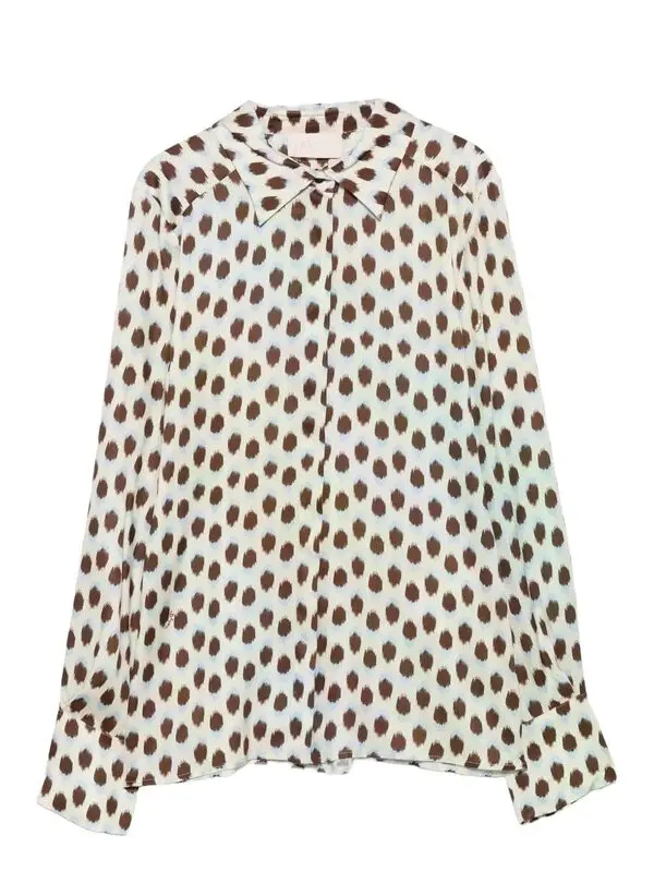 I BLUES Abstract Print Long Sleeve Shirt - Neutrals
