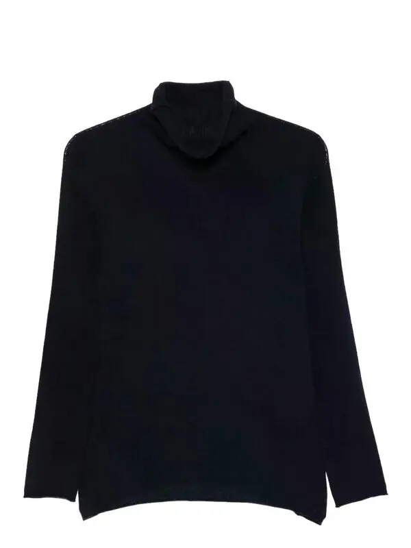 BEYOU Roll Neck Wool Sweater - Blue