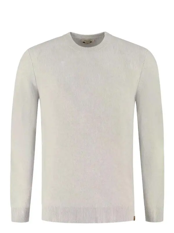 Jacob Cohen Logo-patch Ribbed-trim Sweater - Neutrals