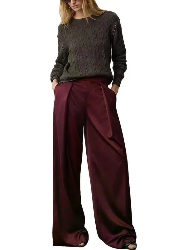 Polo Ralph Lauren Pleated Palazzo Trousers - Red