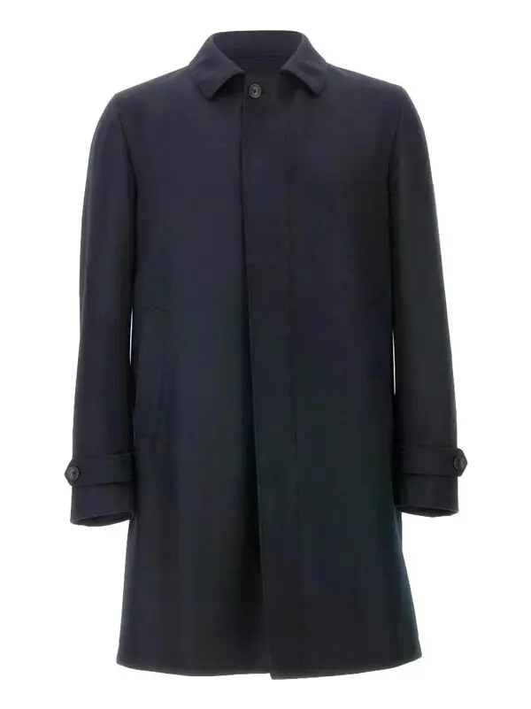 Tagliatore Alton Concealed-button Wool Coat - Blue