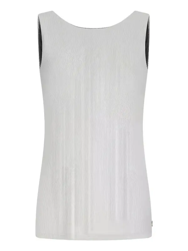 HOUSE OF GRAVITY Ribbed Knit Sleeveless Top - White