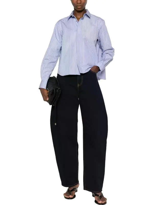 Sacai Striped Button-down Shirt - Blue