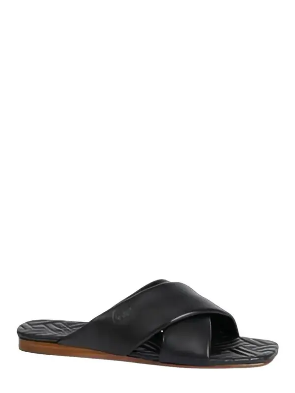 Kenzo Natsu Criss-cross Leather Sandals - Black