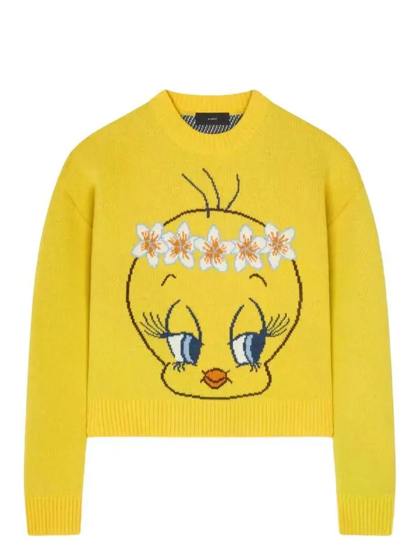 Alanui X Looney Tunes Jacquard-knit Sweater - Yellow