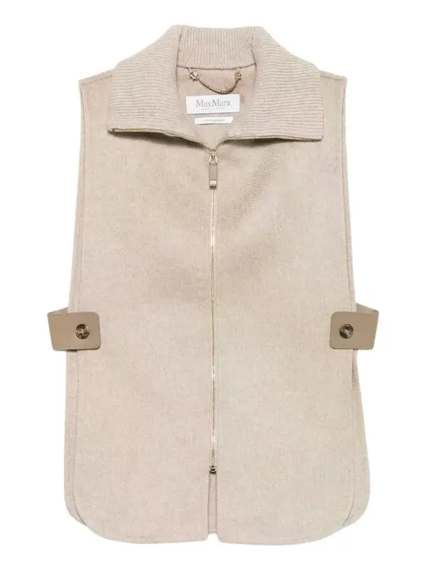 Max Mara Gela Cashmere Zipped Gilet - Neutrals