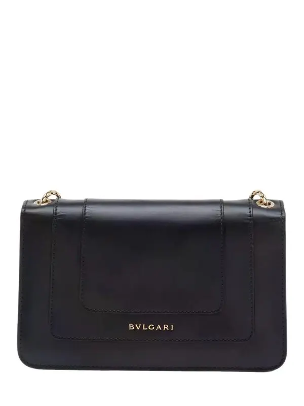 BVLGARI Serpenti Leather Shoulder Bag - Black