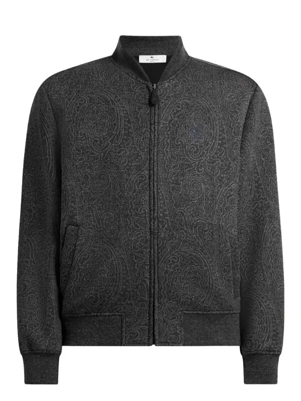 Etro Jacquard Bomber Jacket With Arnica Motif - Grey