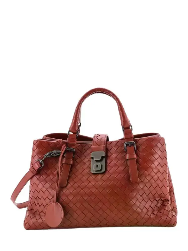 Bottega Veneta Roma Bag Intrecciato Nappa Small Tote Bag - Red