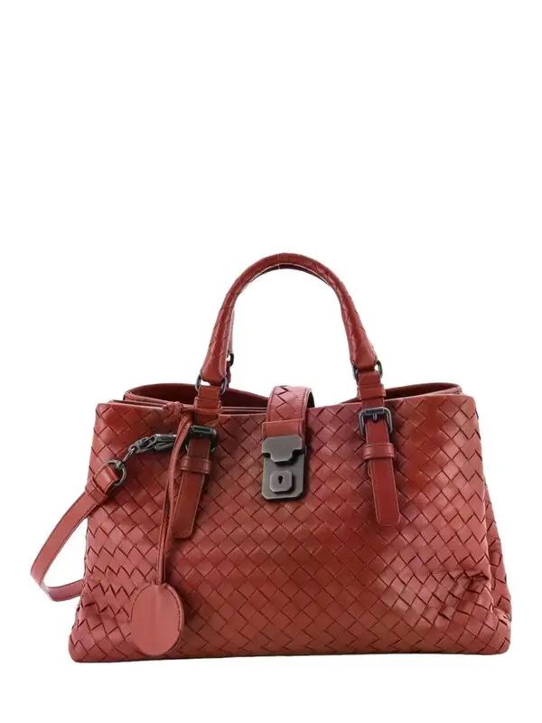 Bottega Veneta Roma Bag Intrecciato Nappa Small Tote Bag - Red