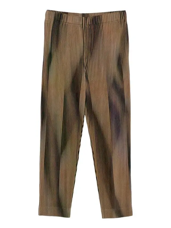 Issey Miyake Cropped Pleated Trousers - Brown