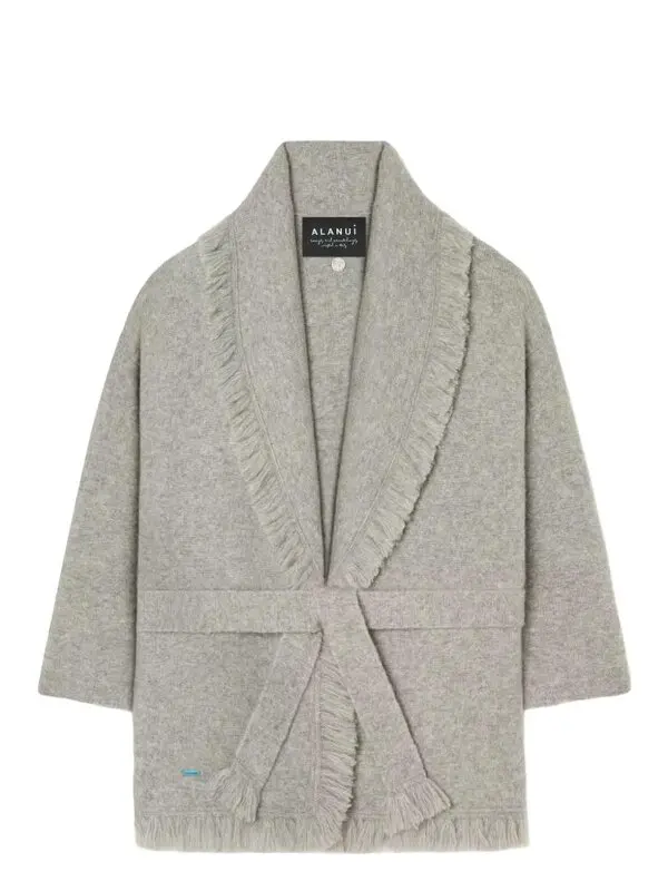 Alanui Fringed Shawl Collar Cardigan - Grey