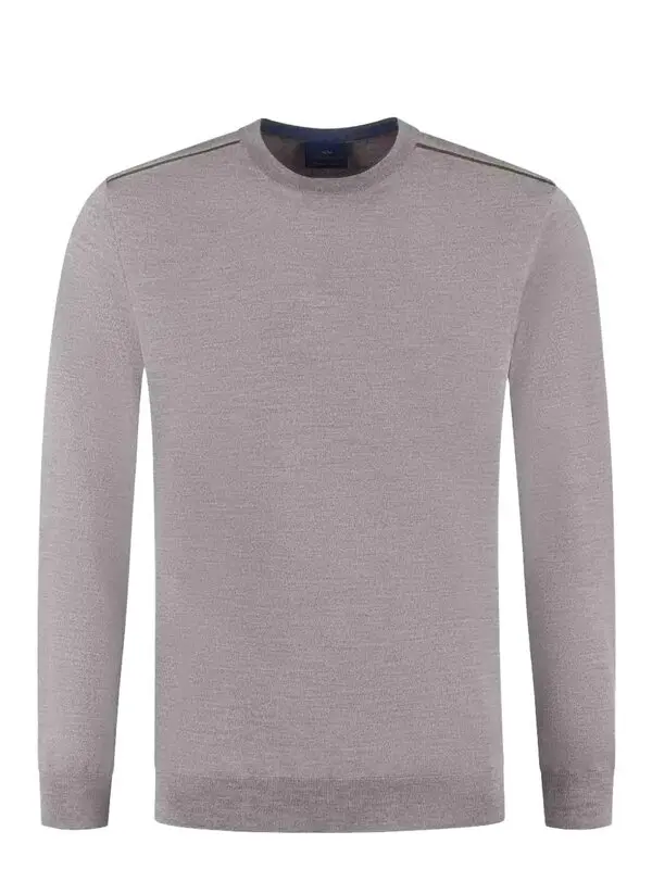 Paul & Shark Logo Patch Crew Neck Sweater - Grey
