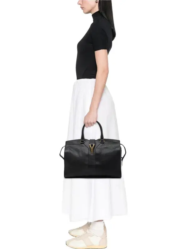 Saint Laurent Leather Cabas Chyc Satchel - Black