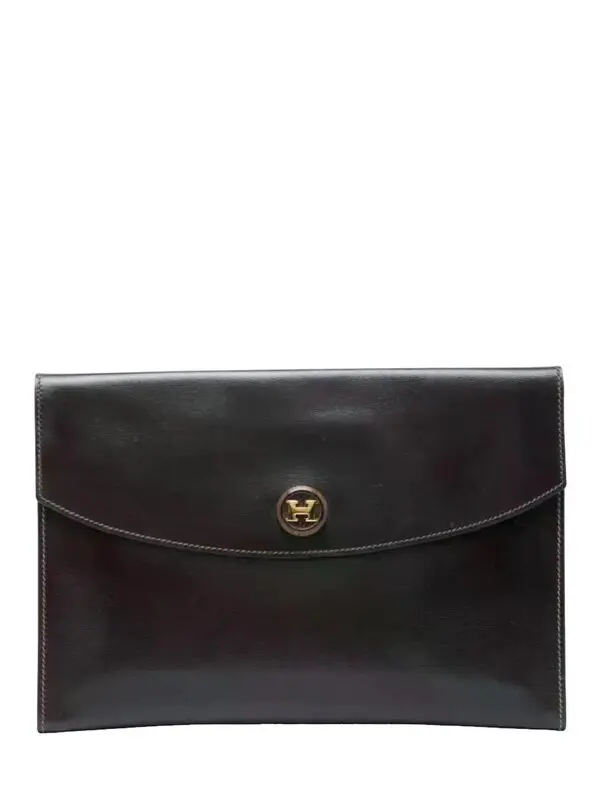 Hermès Box Calf Rio Pochette Clutch Bag - Brown