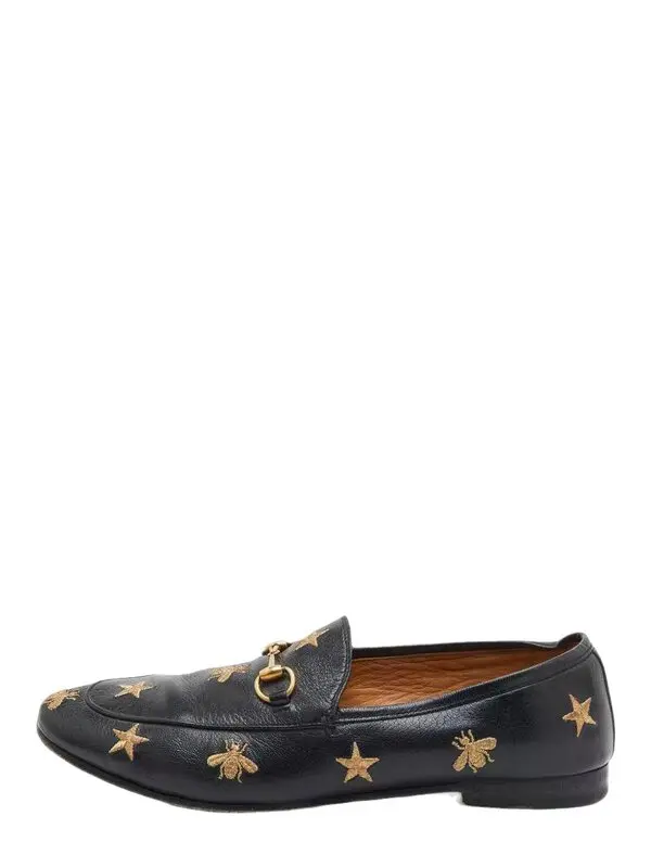 Gucci Horsebit Embroidered Loafers - Black