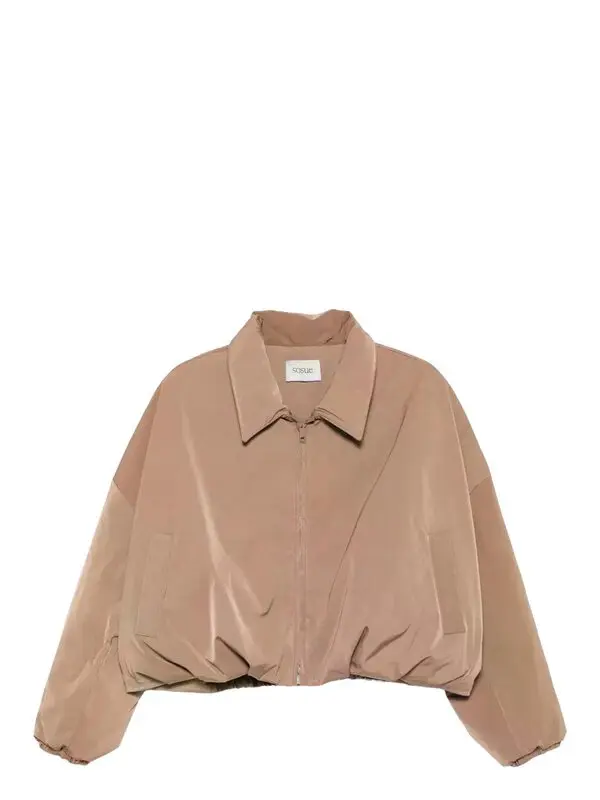 SOSUE Zip-up Collared Jacket - Brown